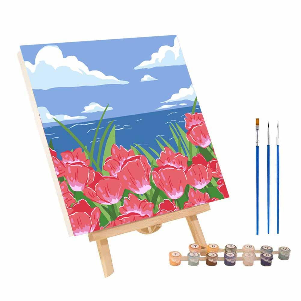 PawCasa Child Painting Paint by mbers Scenery Oil Painting Dective ...