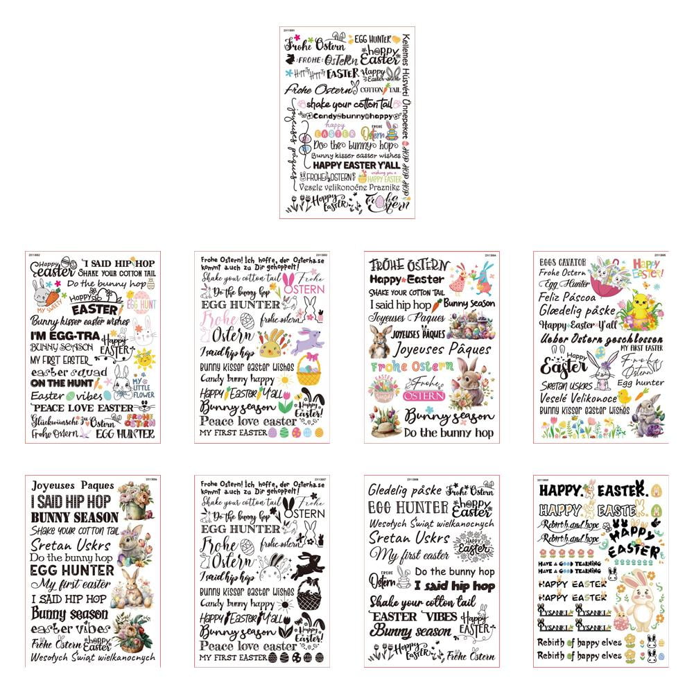 PawCasa Easter Candles Tattoo Easter Bunny Candle Stickers Pack of 6 ...