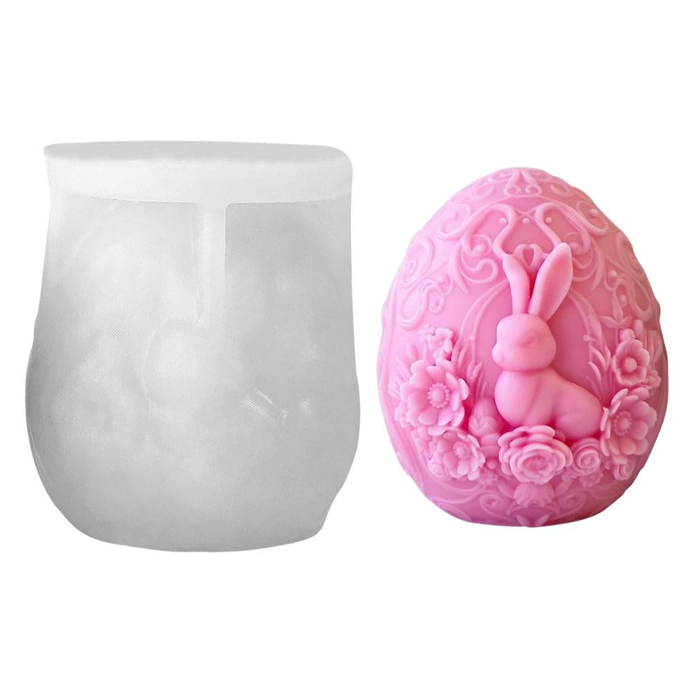 PawCasa Easter Egg Scented Candle Silicone Mould Relief Flower Gypsum ...