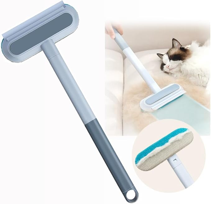 PawGroom Long Handle Pet Deshedding Tool 2-Way Brush with Quick Release Hair Easy Clean Reusable ...