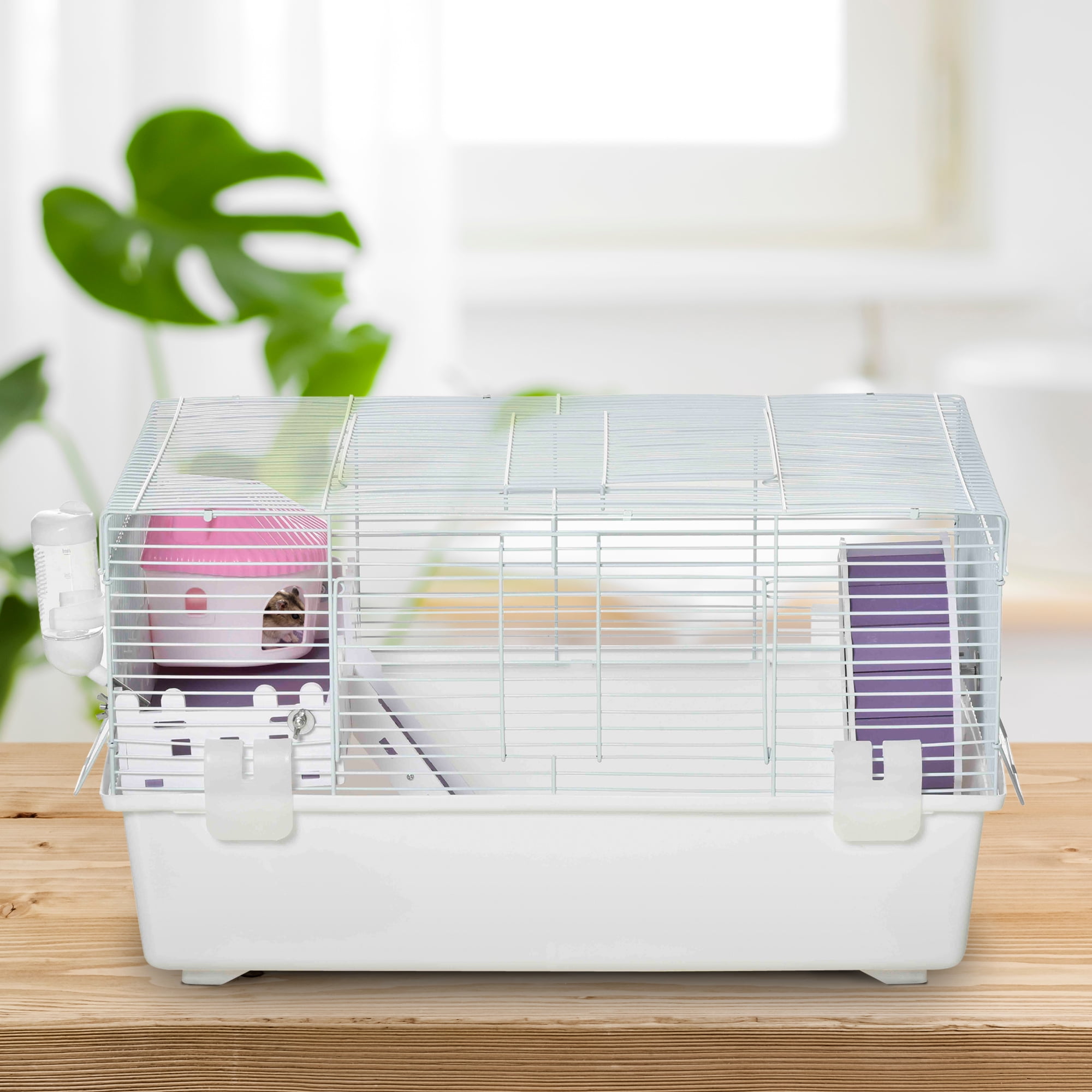PawHut 2 Tier Hamster Cage Gerbil Rodent House Small Animal Habitat ...