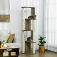 PawHut Indoor Kitty Tower Condo, 65" Corner Modern Cat Tree for ...