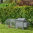"PawHut Portable Large Chicken Coop with Wheels, 96.5"" Movable Chicken ...