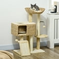 PawHut Cat Tree for Indoor Cats w/ Scratching Posts, Condo Cat Tower ...