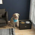 PawHut Dog Feeding Station w/ Storage Drawer, 2 Elevated Dog Bowls ...