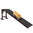 PawHut Dog Ramp for Bed, Pet Ramp for Dogs with Non-Slip Carpet and Top ...
