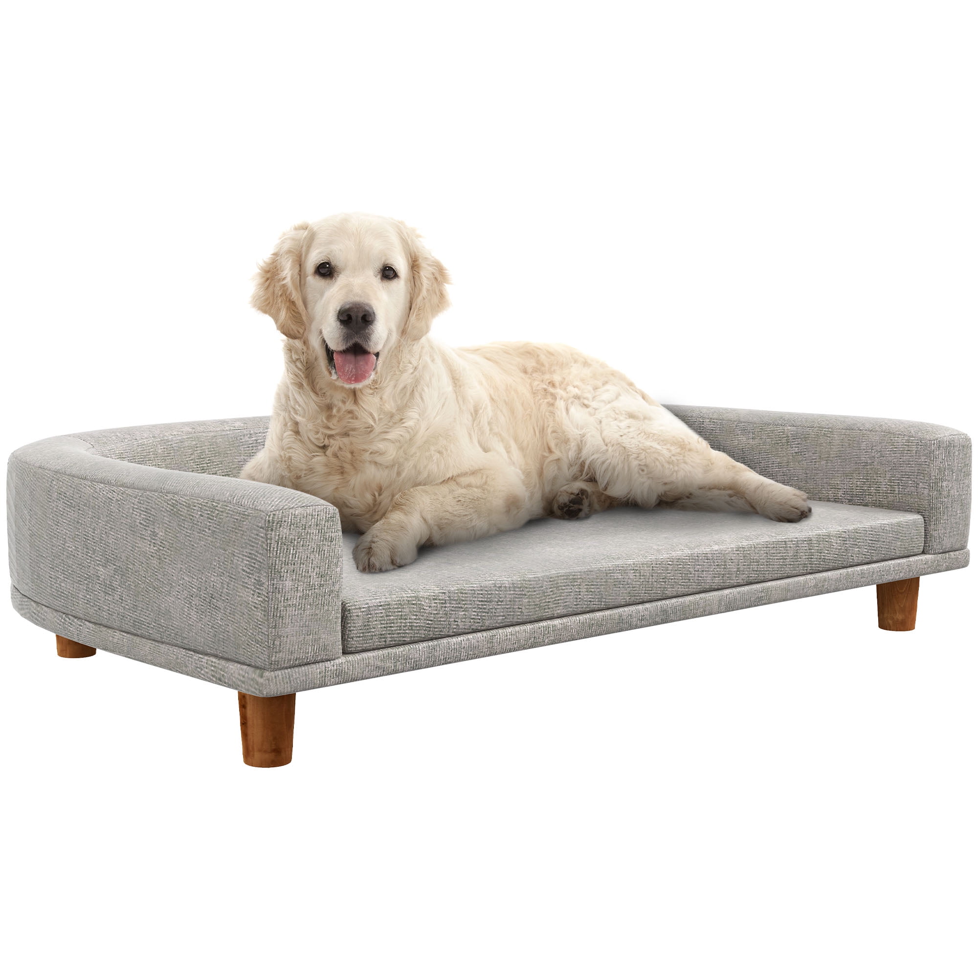 PawHut Dog Sofa Couch with Washable Cushion for Large Dogs, Cats, Gray ...