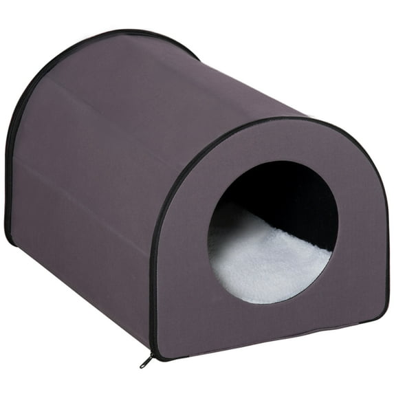 PawHut Dome Heated Cat House Portable and Waterproof Pet Shelter for ...