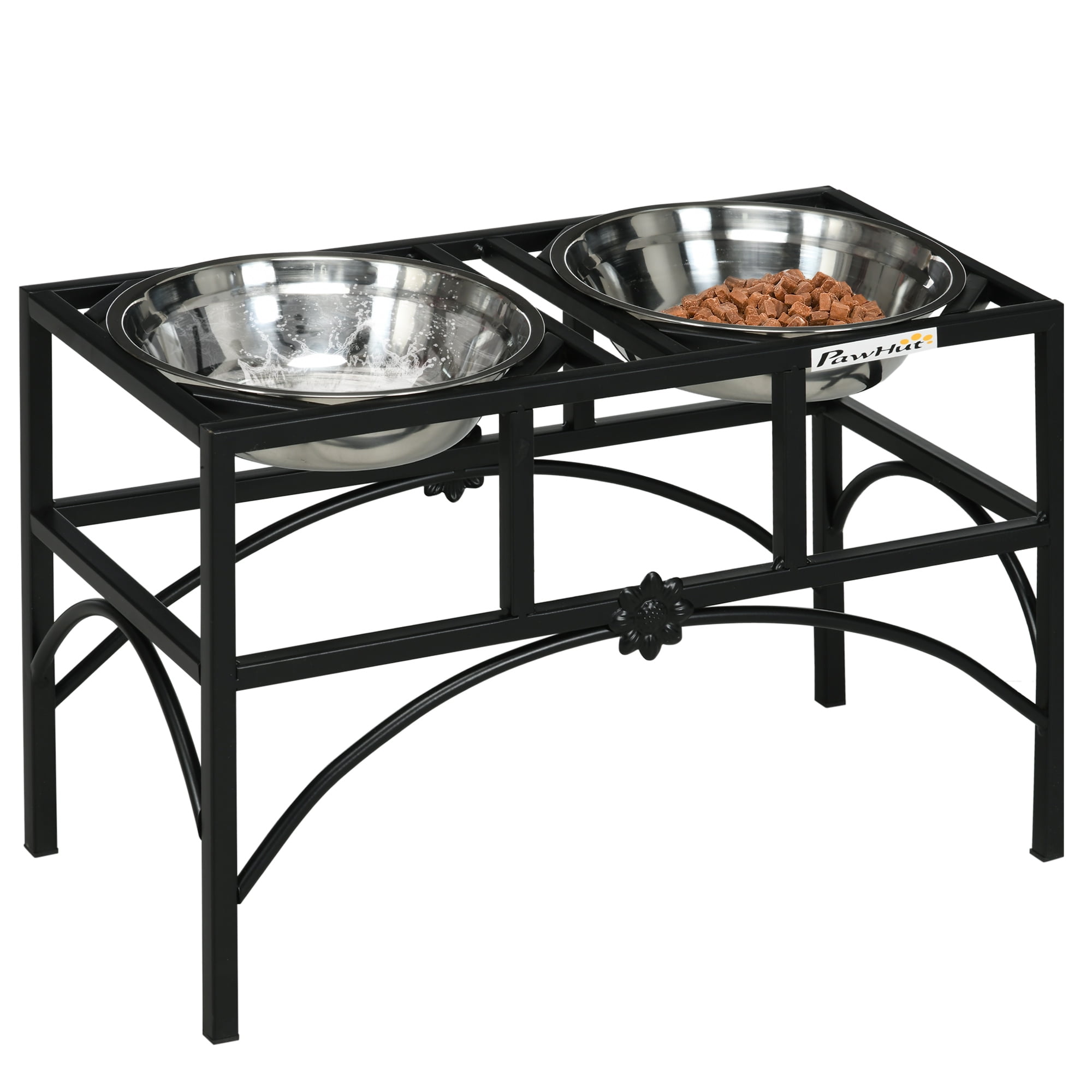 PawHut 14"H Feeding Station with Sleek and Heavy-Duty Materials, Dog ...