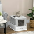 PawHut Enclosed Cat Litter Box, Front Entry, Top Exit, Gray - Walmart.com