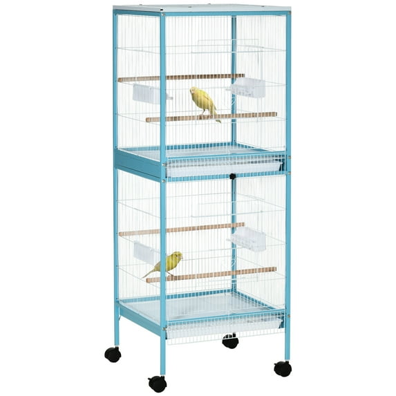 PawHut Large Bird Cage with 1.7 ft. Width for Wingspan, Bird Aviary ...