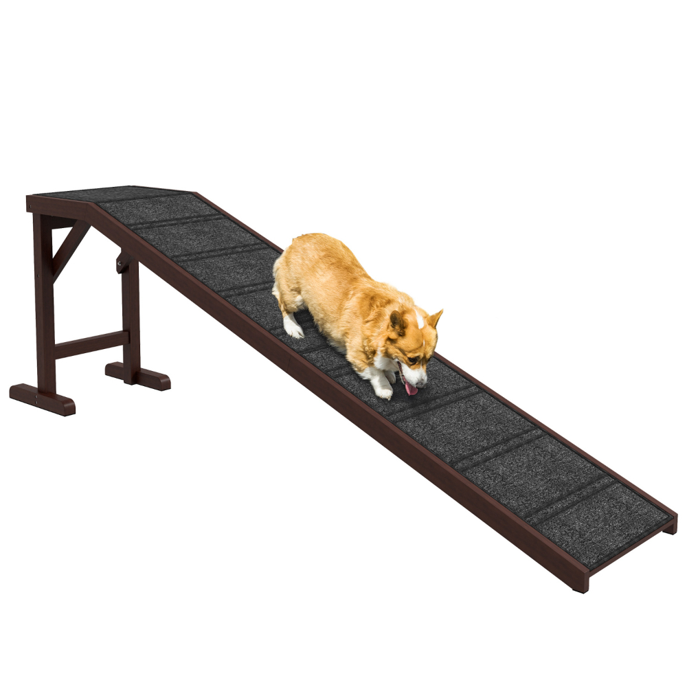 PawHut Non-Slip Dog Ramp with Carpet Safe Top Platform Pet Accessory ...