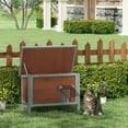 PawHut Insulated Outdoor Cat House, All-Wooden Feral Cat Shelter with ...