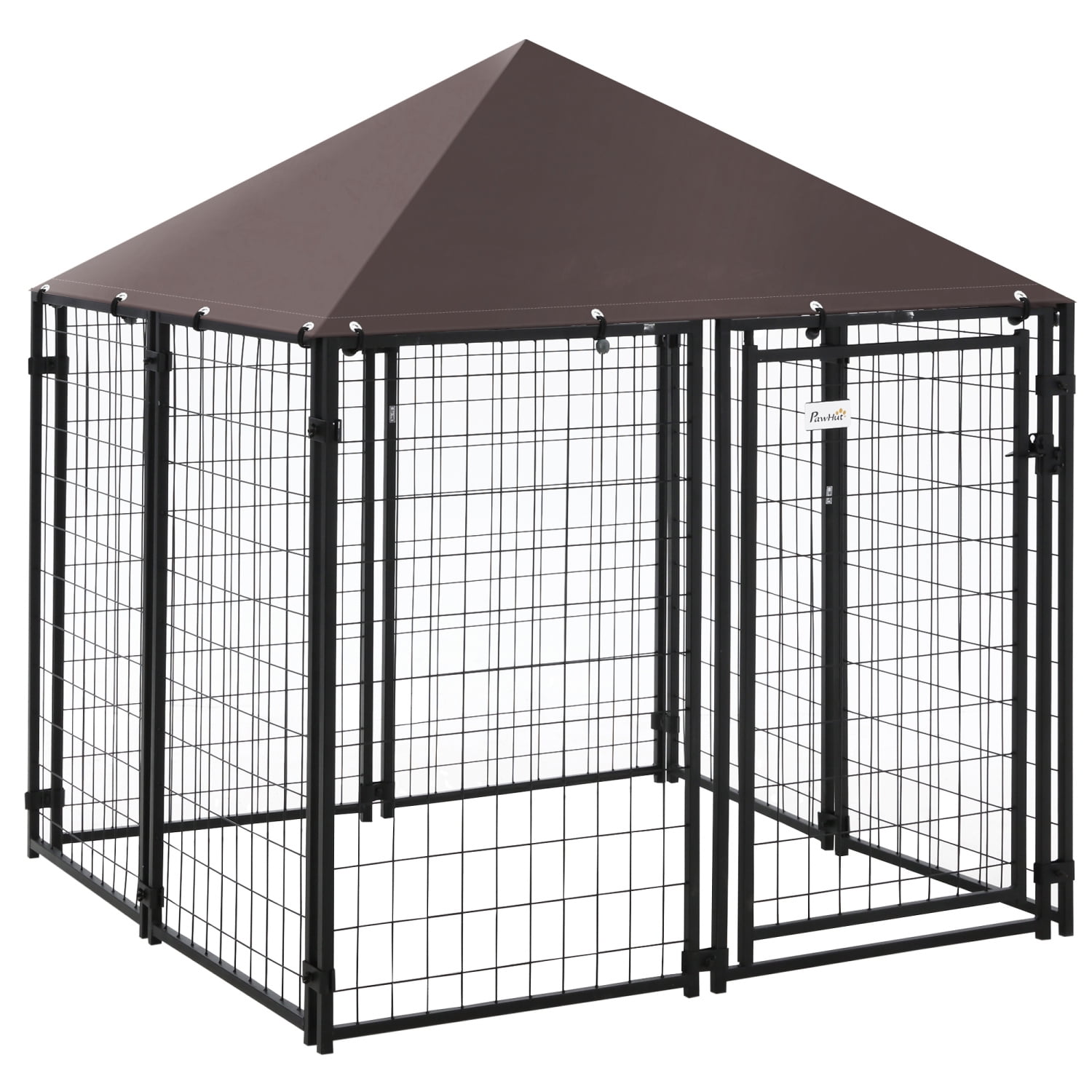 PawHut Outdoor Dog Kennel Fence UV-Resistant Canopy Jet Black - Walmart.com