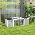 PawHut Large Double Bunny Run, Outdoor Small Animal Coop w/ Openable ...