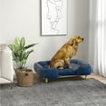 PawHut Raised Dog Couch with Cushion for Large-Sized Dogs, Dark Blue ...