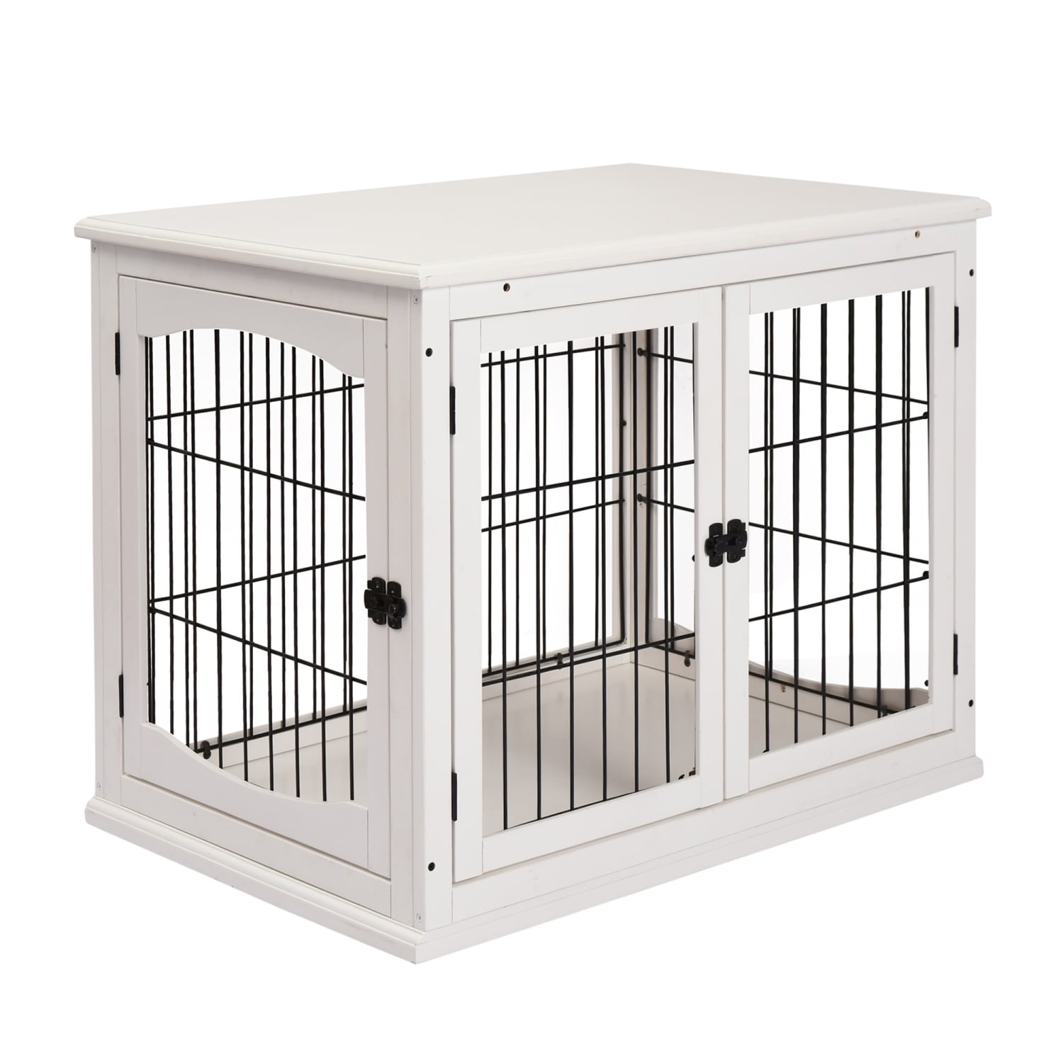 PawHut Small Dog Crate Two-Sided Opening Lockable Door Indoor Puppy ...