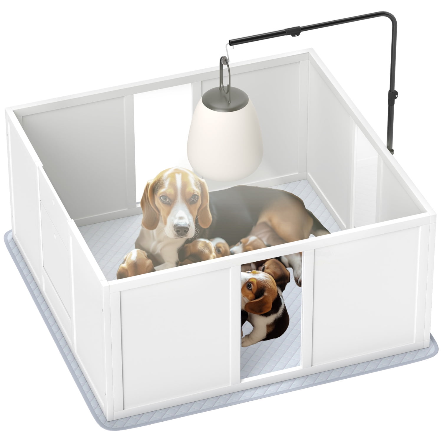 PawHut Whelping Box for Dogs Newborn Puppy Supplies with Retractable ...