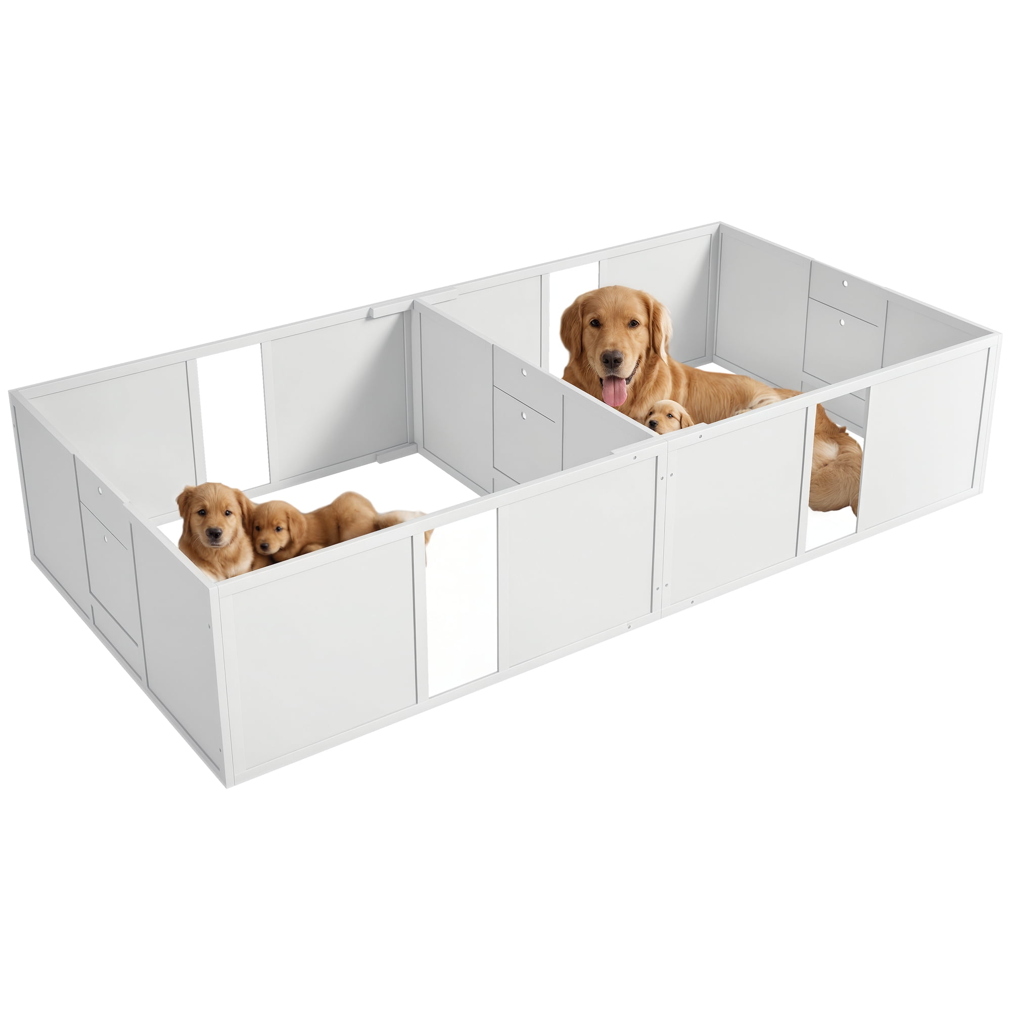 PawHut Whelping Box for Dogs and Puppies, Dog Whelping Box with ...