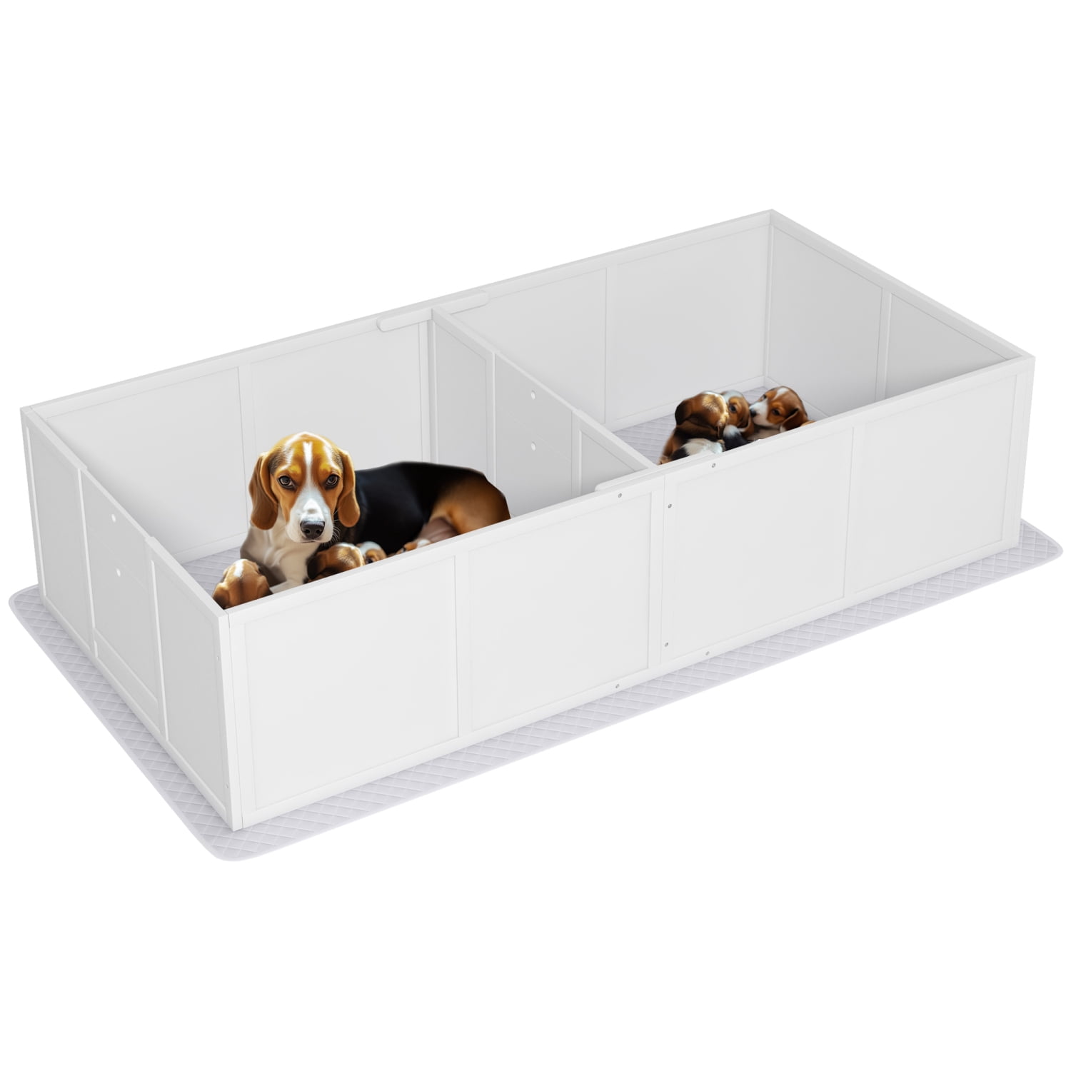 PawHut Whelping Box for Dogs and Puppies Dog Whelping Box with Washable ...
