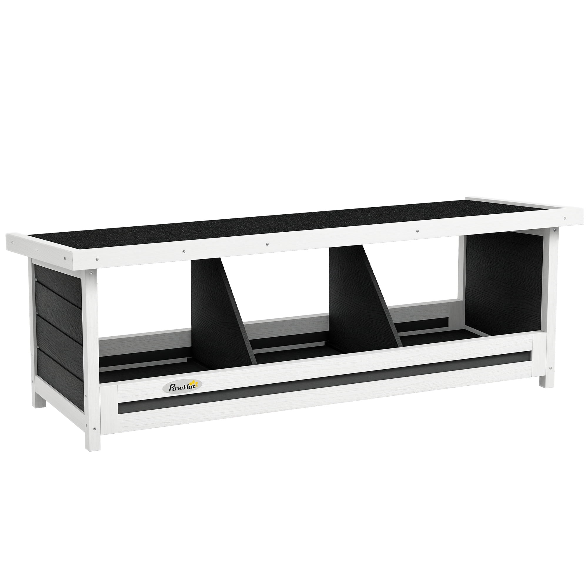 PawHut Wood Chicken Nesting Box, 3 Hole Chicken Boxes for Laying Eggs ...