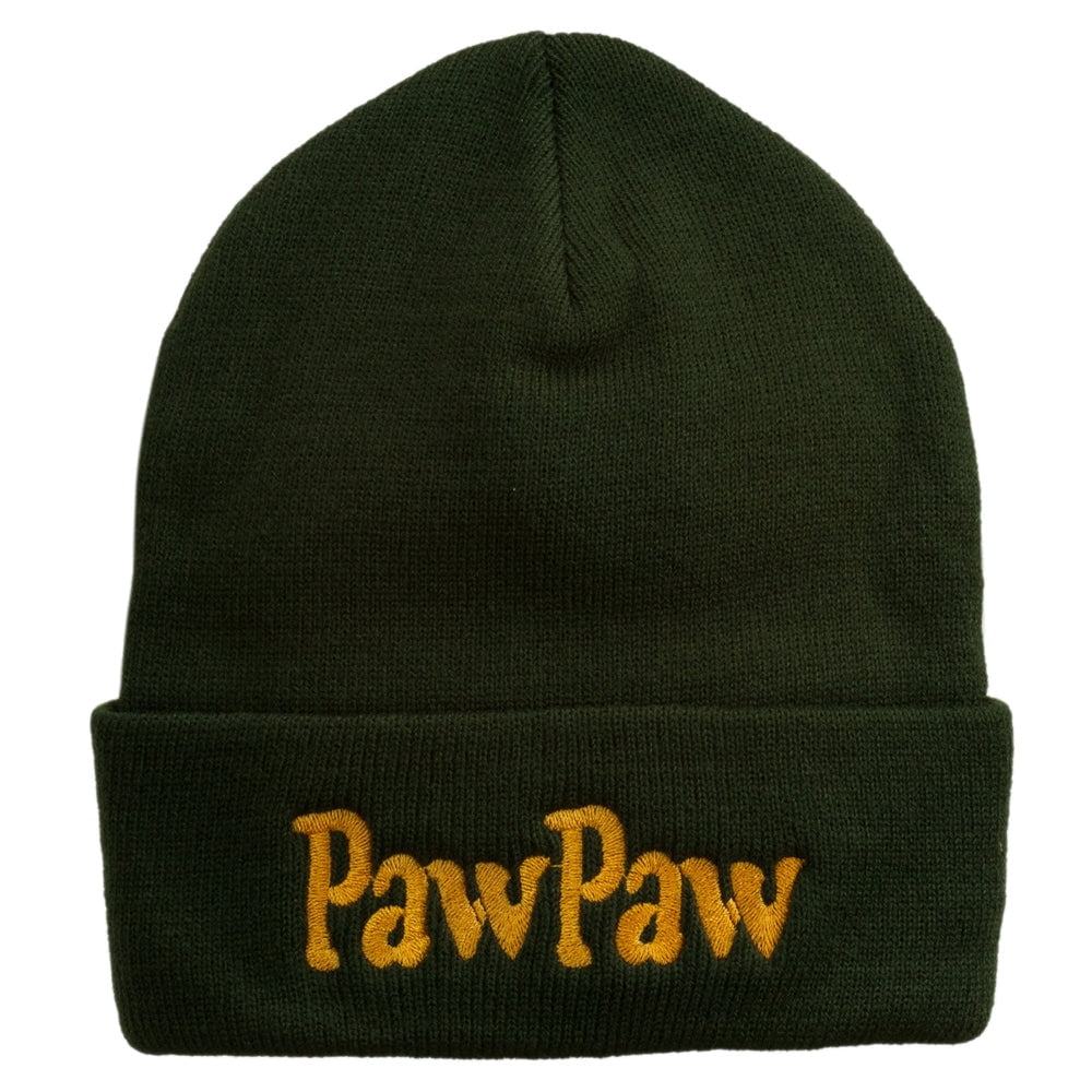 PawPaw Embroidered Long Cuff Beanie - Green OSFM - Walmart.com