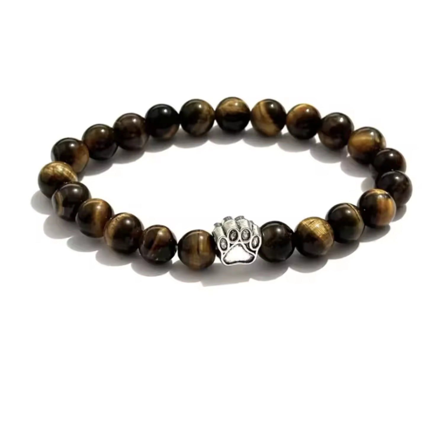 PawZee Tiger's Eye Paw Print Charm Bracelet - Walmart.com
