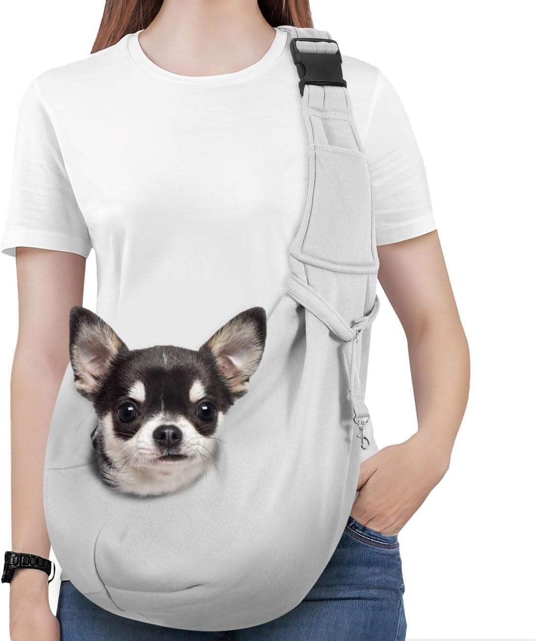 Pawaboo Dog Carrier Sling, Hand Free Dog Papoose Carriers with ...