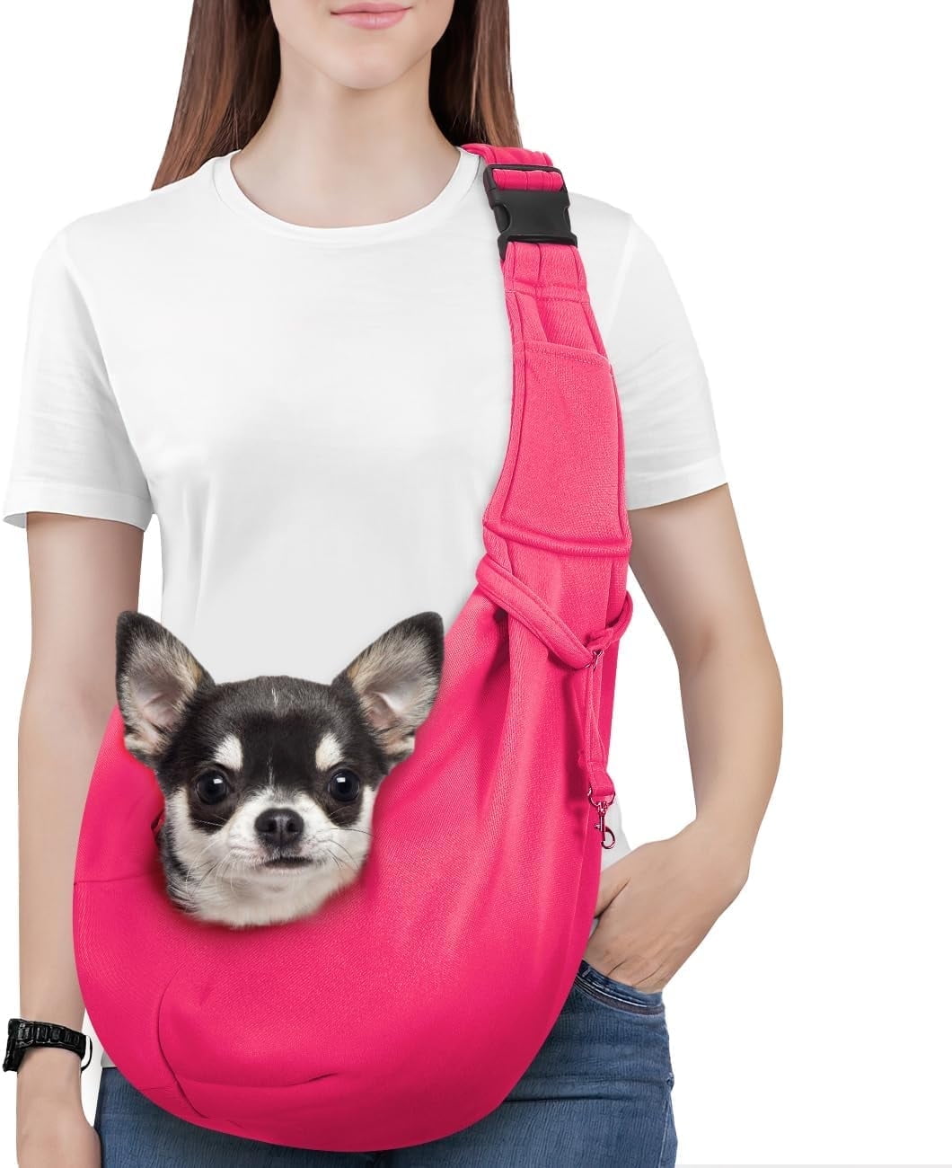 Pawaboo Dog Sling Carrier for Small Dogs, Reversible Hand Free Dog ...
