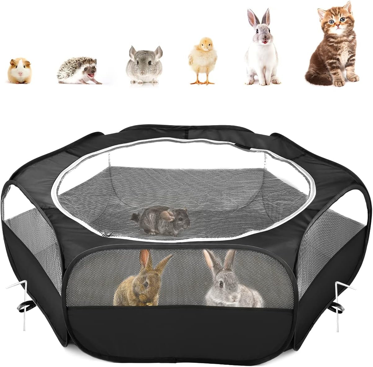 Pawaboo Bunny Rabbit Play Pen, Portable Indoor Outdoor Waterproof Cage ...