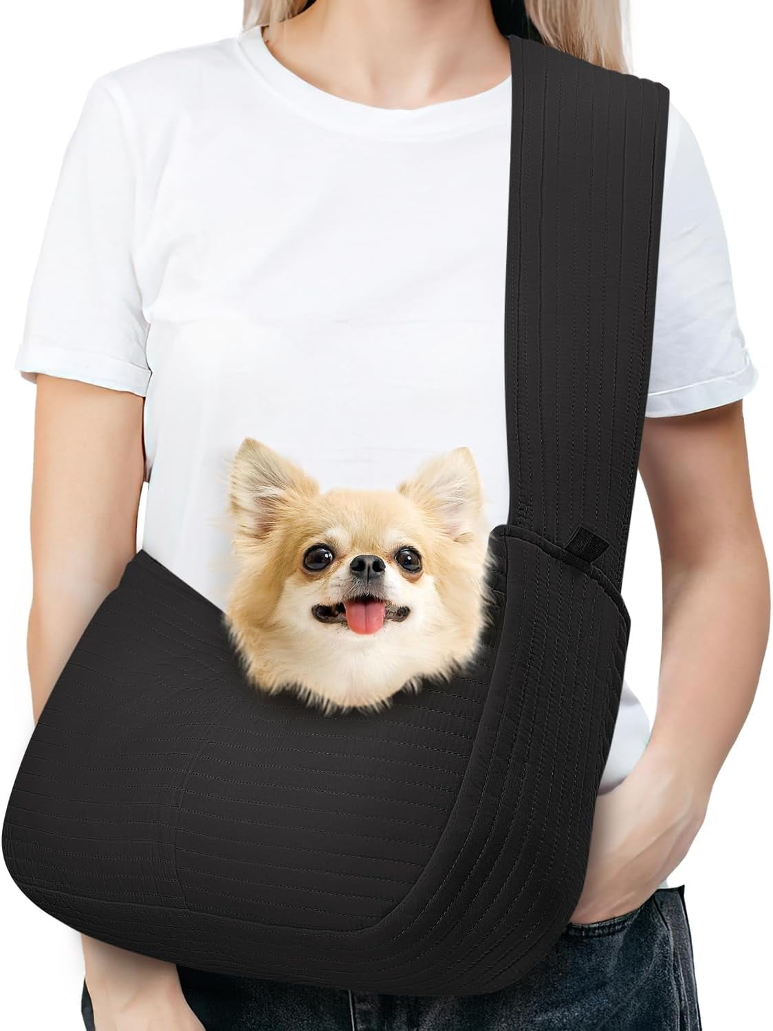 Pawaboo Small Dog Carrier Sling Cat Sling, Puppy Sling Pouch Carrier ...
