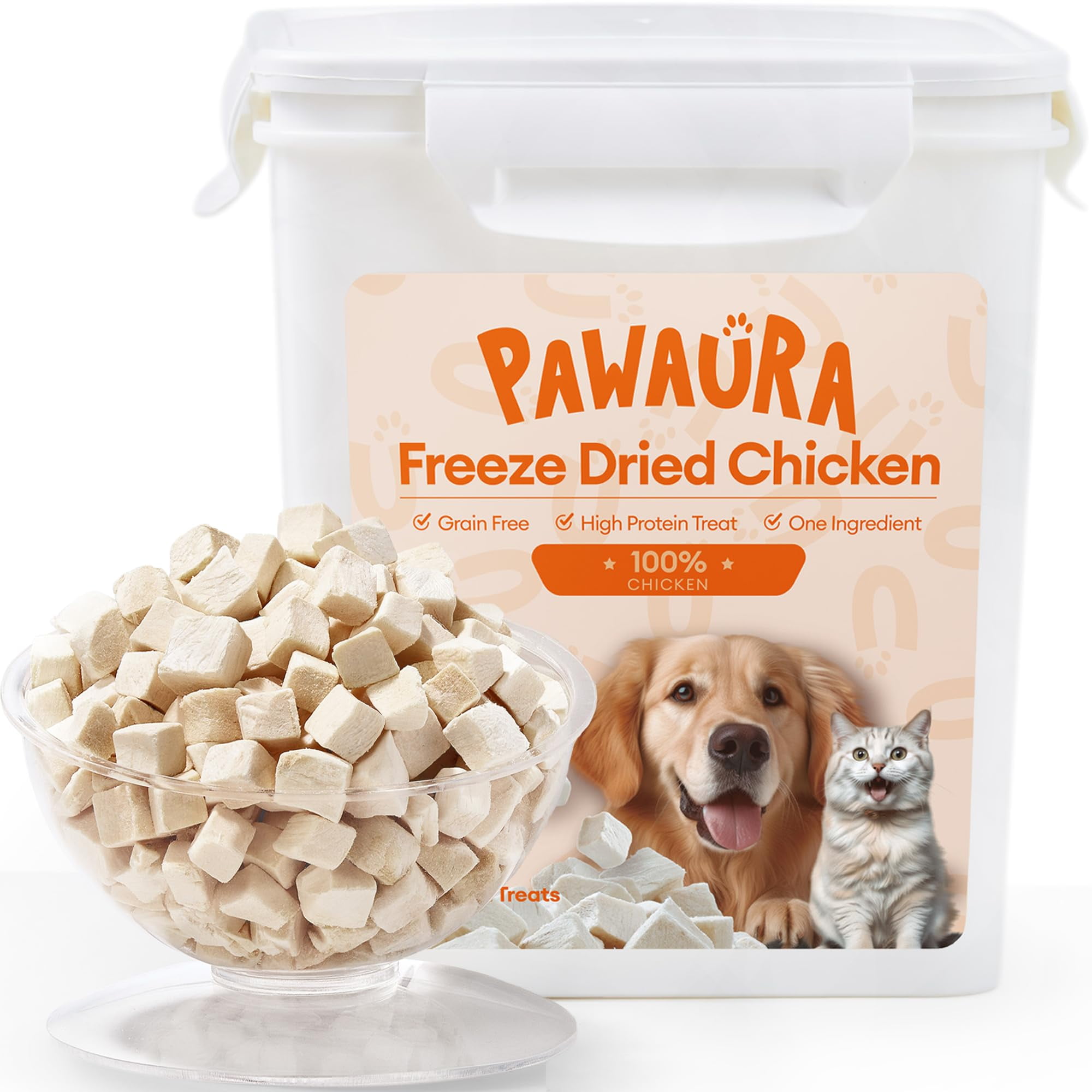 Pawaura Freeze Dried Chicken TSF6 Cats & Dogs Treats, 17.63 oz, High ...