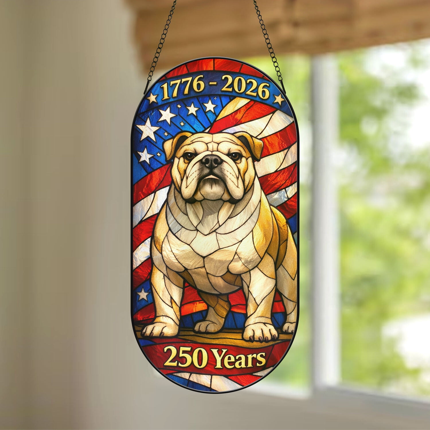 Pawberry 250 Years of America Stained Glass Suncatcher, 1776-2026 US ...