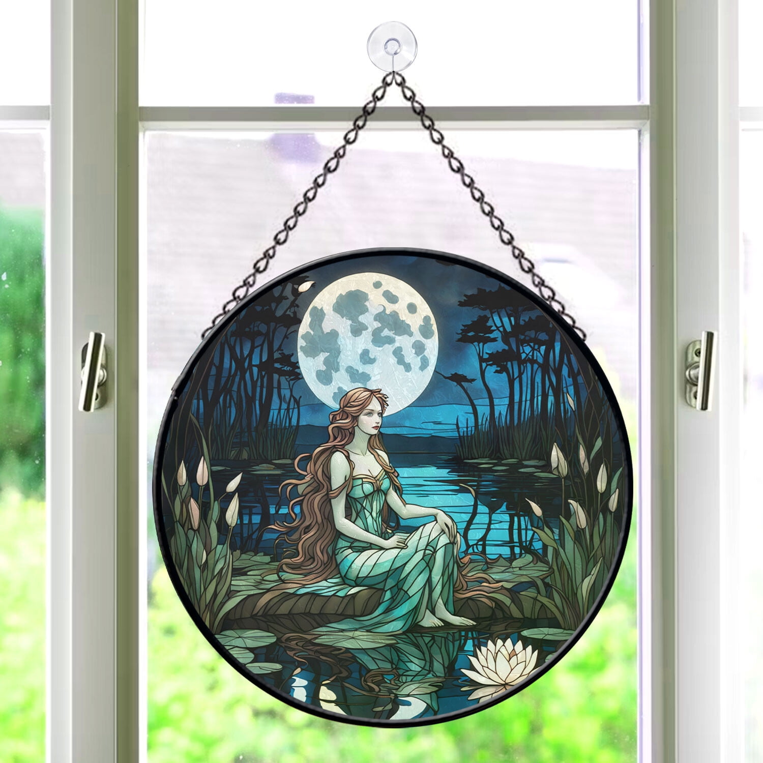 Pawberry Rusalka Window Hanging Stained Glass, Rusalka Suncatchers for ...
