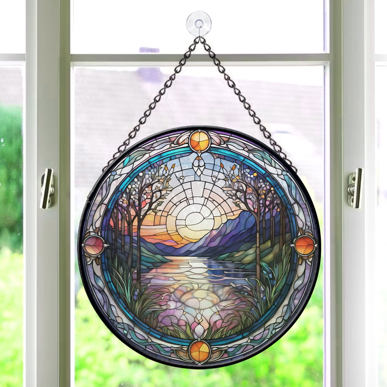 Pawberry Twilight Window Hanging Stained Glass, Twilight Suncatchers ...