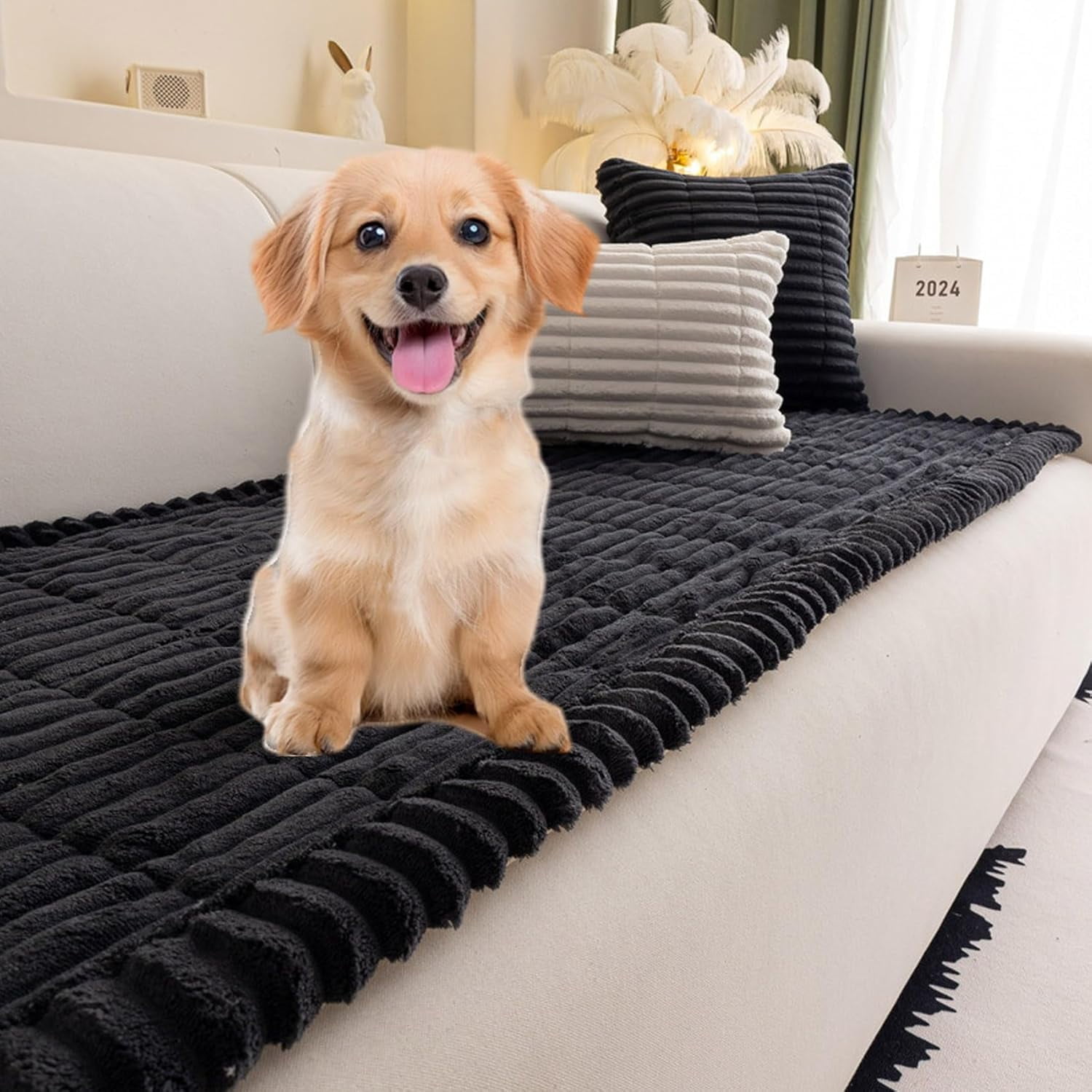 Pawcart Couch Cover, Paw Lounge Plush Pet Couch Cover, Soft Comfort ...