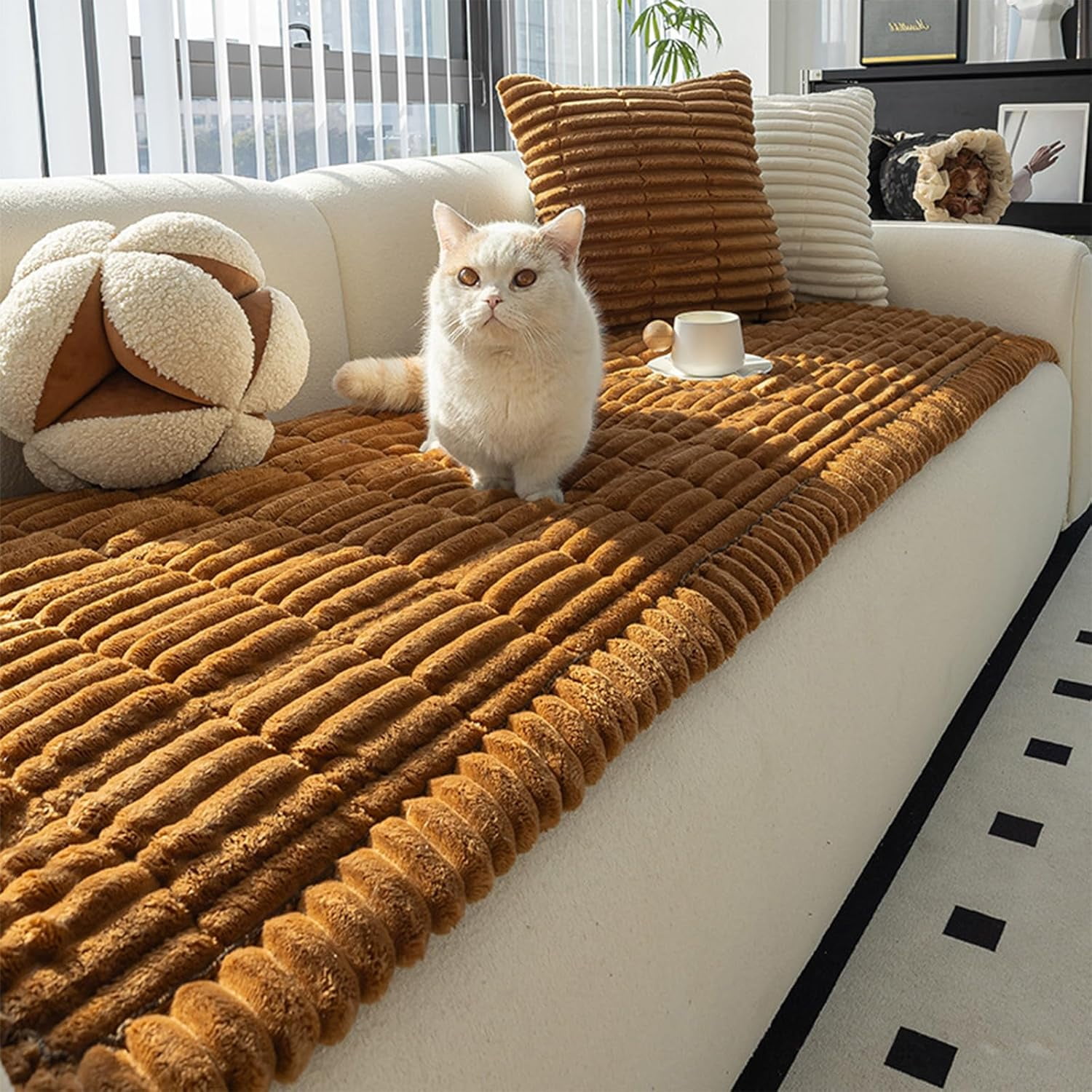 Pawcart Couch Cover with Waterproof Lining, Paw Lounge Plush Pet Couch ...
