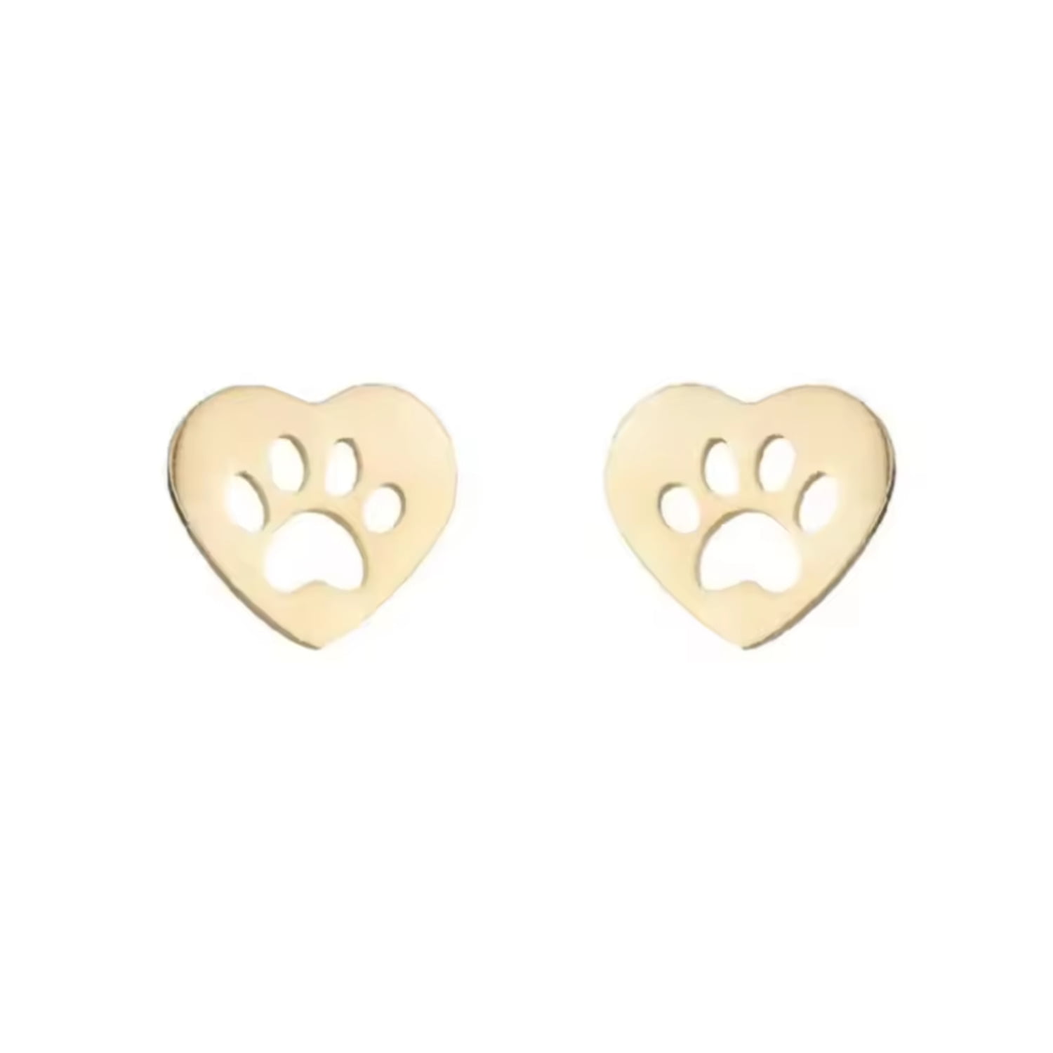 Pawfect Charm Heart Paw Cutout Stud Earrings - Walmart.com