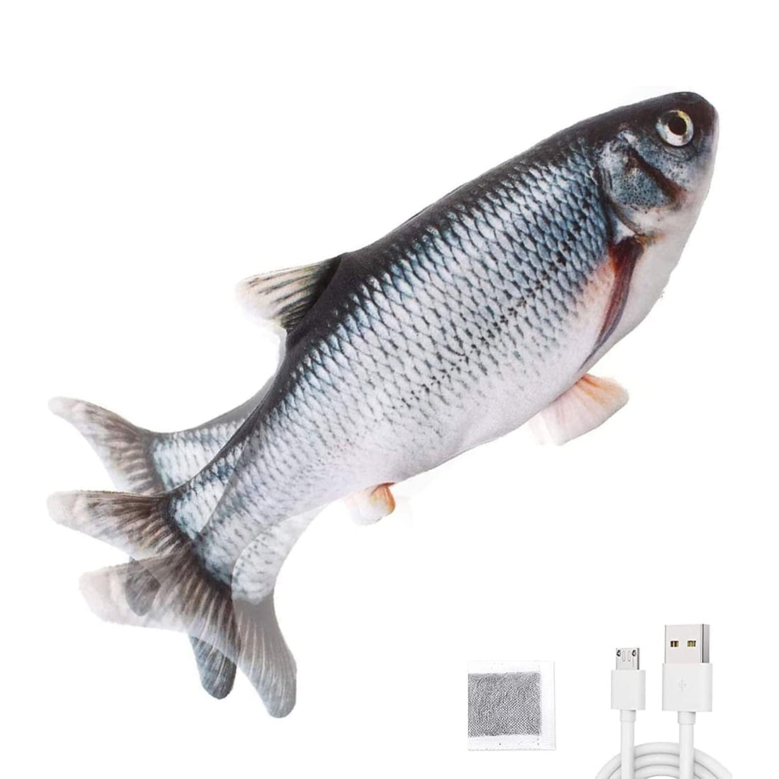 PawfectPals Touch Sensitive Realistic Silver Floppy Dancing Cat Kicker ...