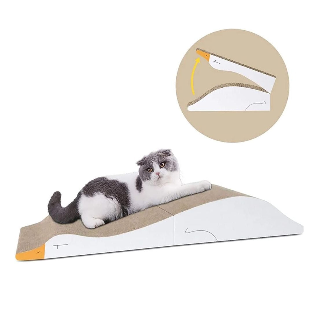 Pawfectpals Duck-Shaped Foldable Reversible Cat Scratching Cardboard ...