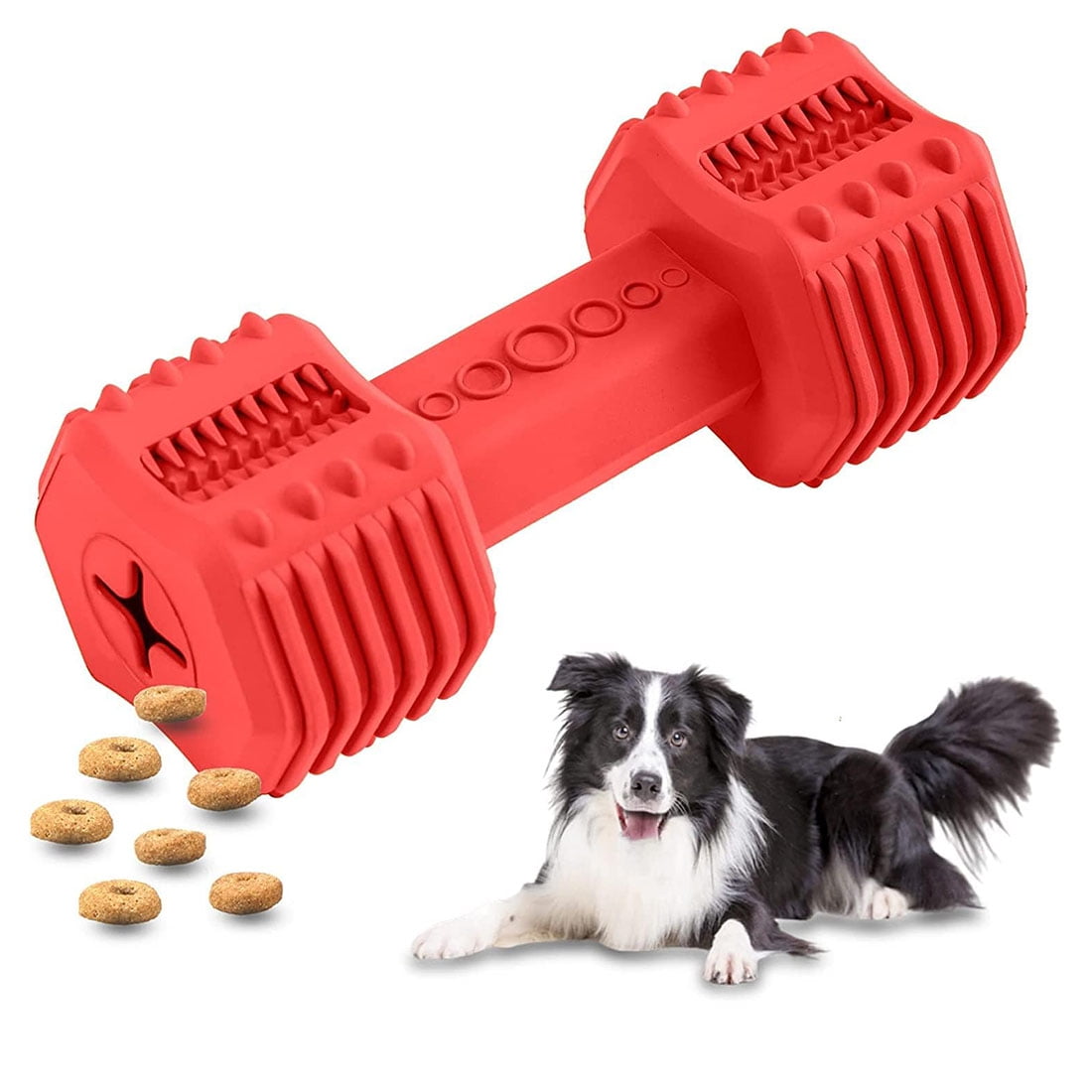 Pawfectpals Indestructible Natural Rubber Dumbbell Dog Chew Toy for ...