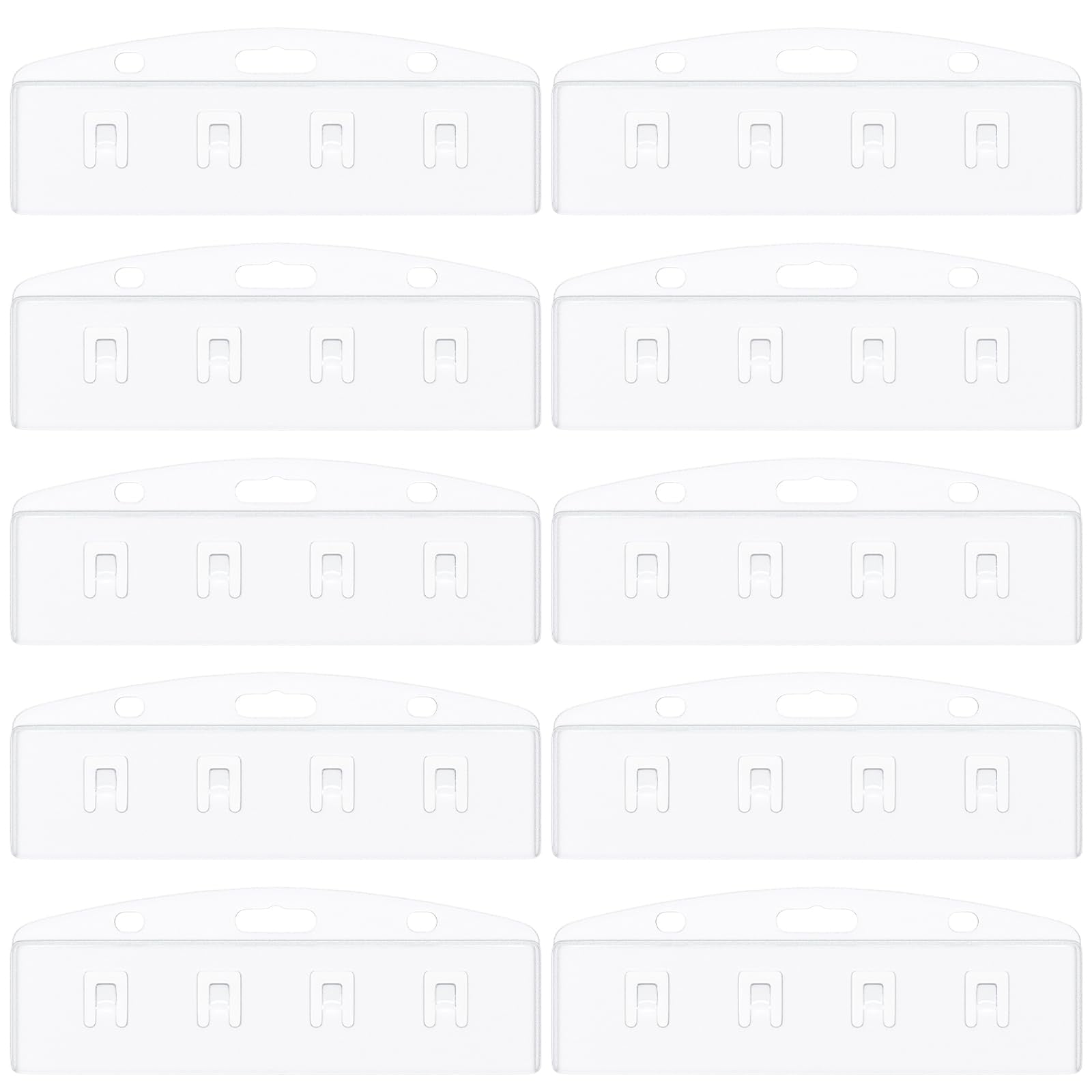 Pawfly 10 Pack Horizontal Half Card Badge Holders with Grippers Hard ...