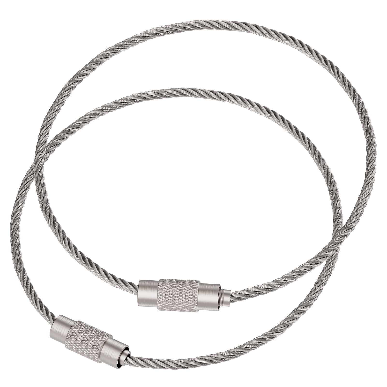 Pawfly 5 Inch Wire Keychain Cable Large Stainless Steel Key Ring Loop ...