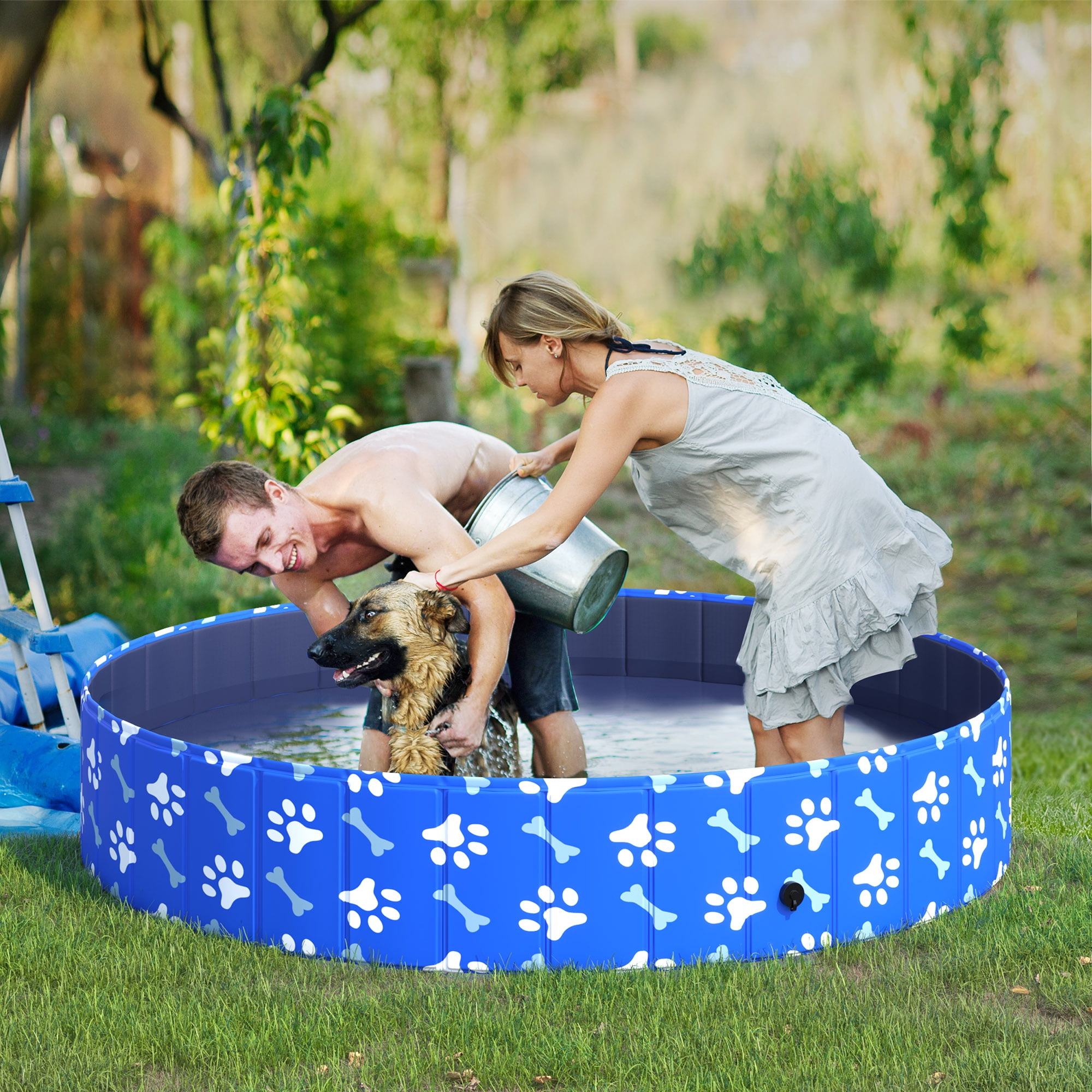 Pawhut Foldable Dog Swimming Pool, Blue - Walmart.com