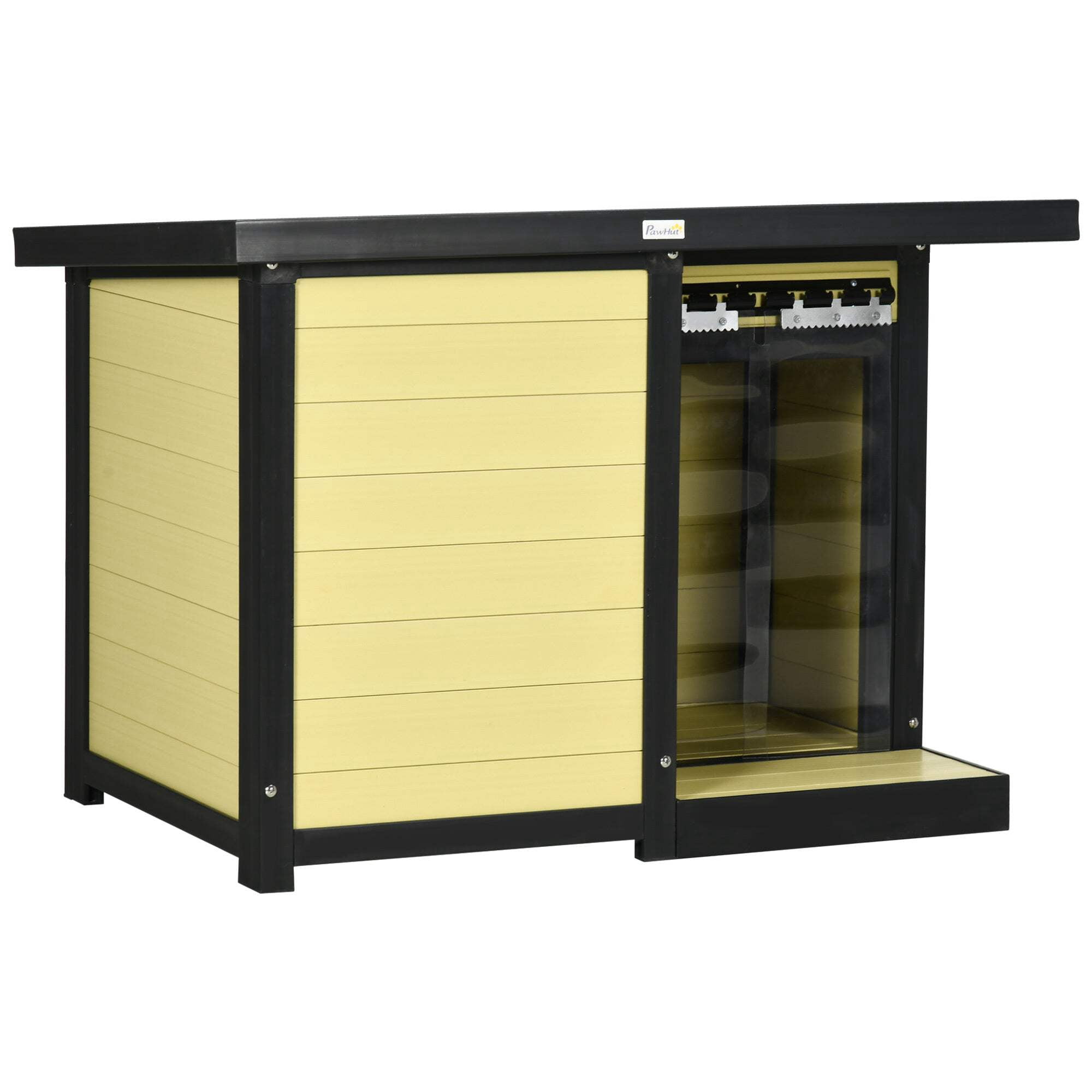 Pawhut Outdoor Indoor Dog House With Openable Top, Weather Resistant ...