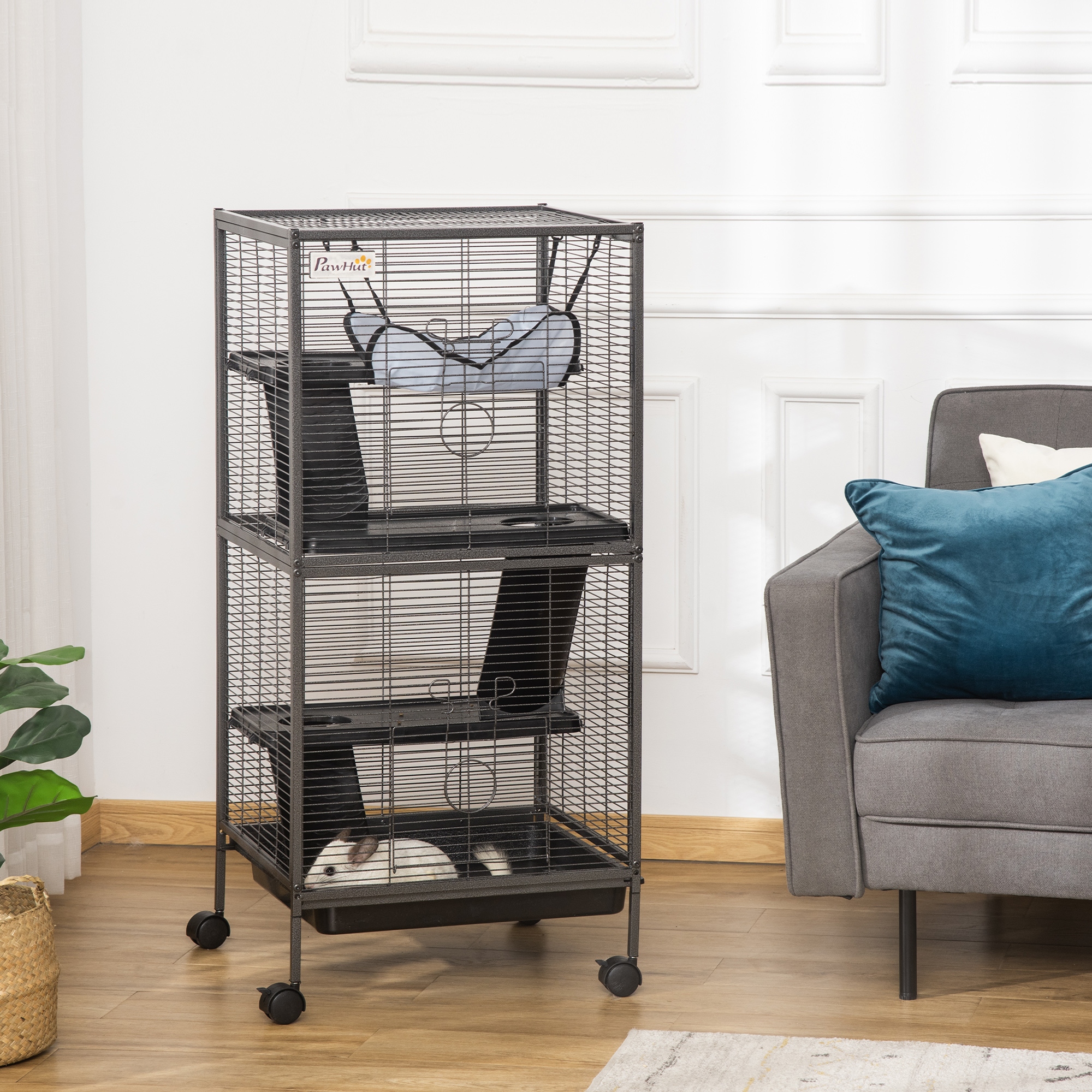 Pawhut Small Animal Cage with Platform, 35" - Walmart.com