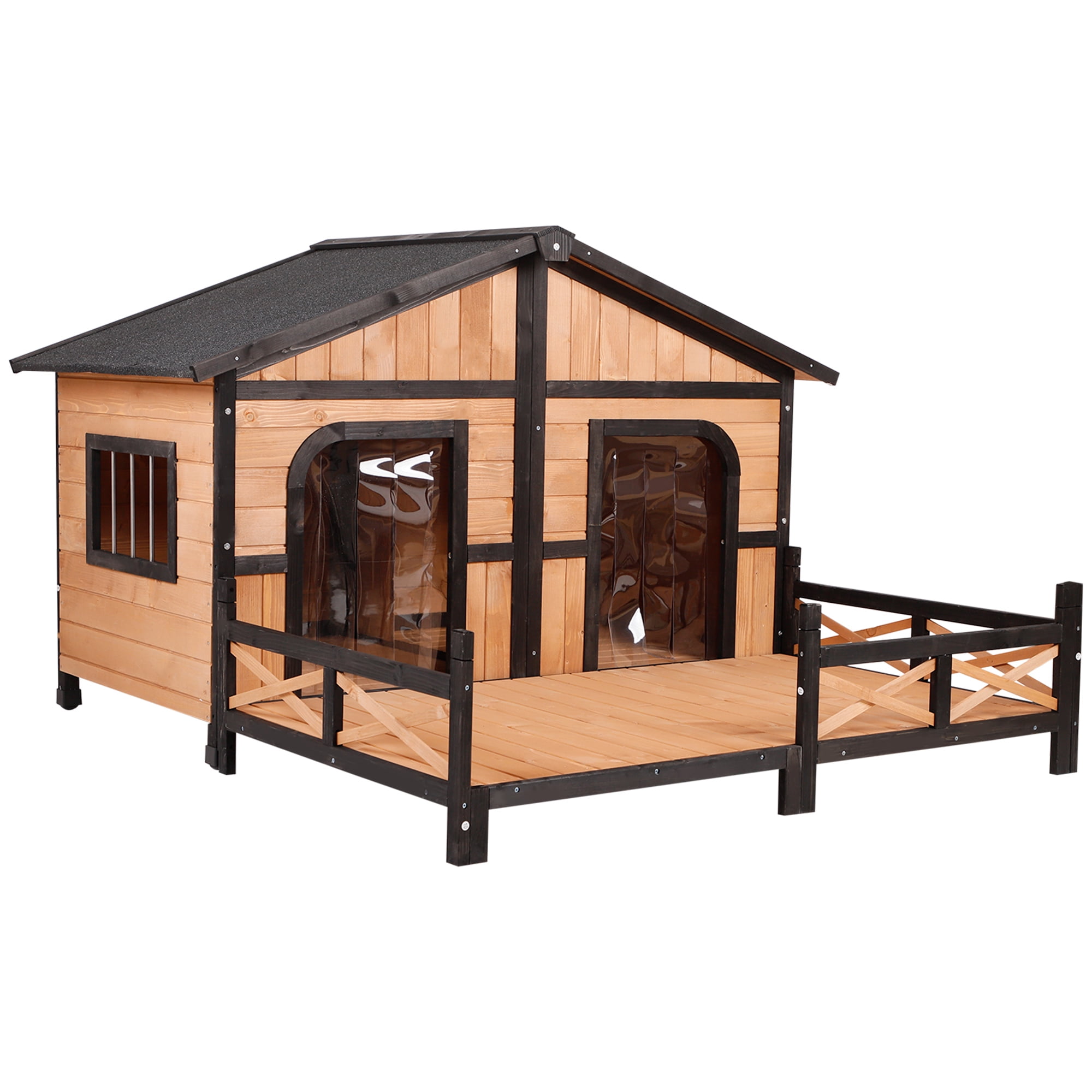 "Pawhut Large Outdoor Waterproof Dog House with Slide-Out Tray, Perfect ...