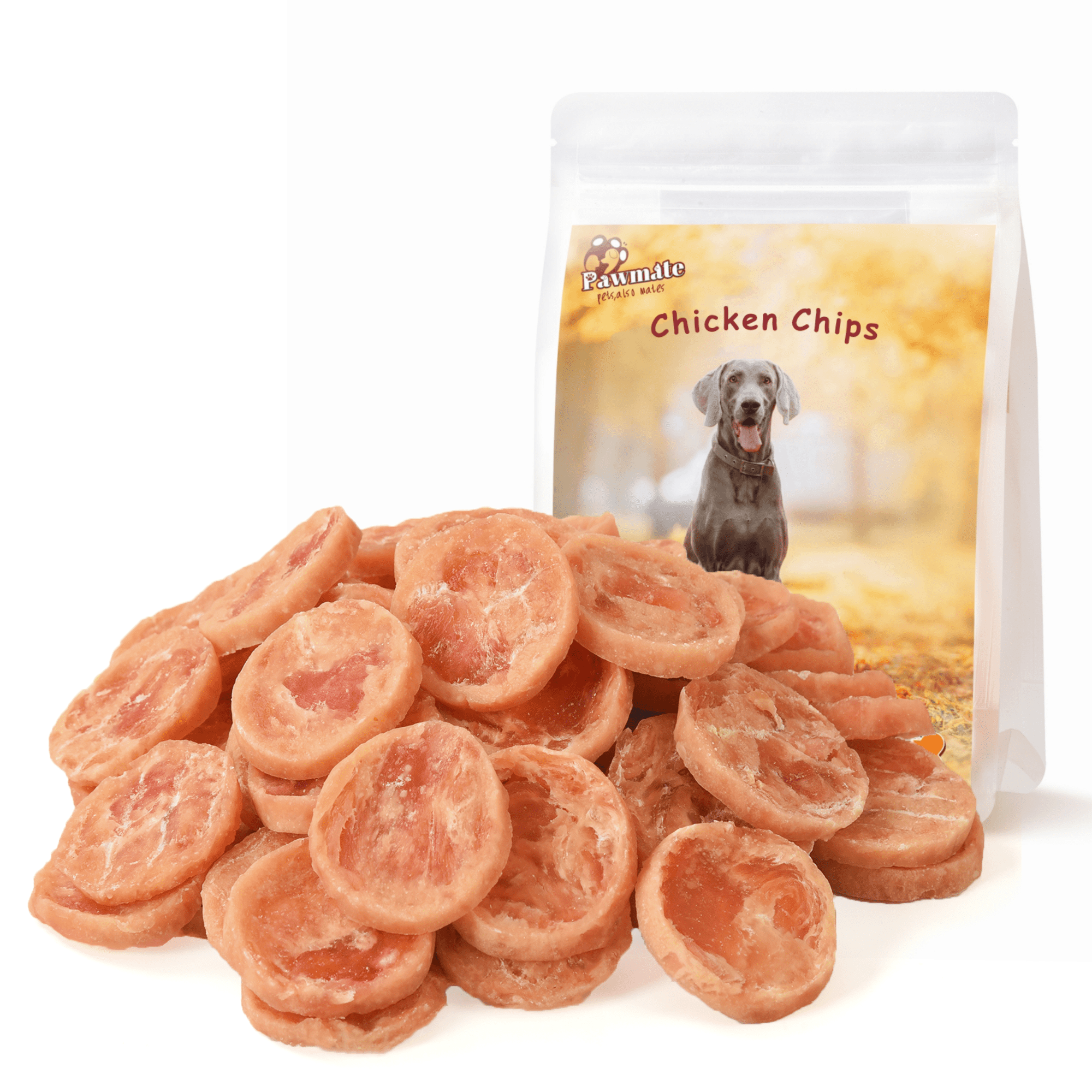 Pawmate Chicken Jerky Chicken Chips Dog Treats, Pure Chicken Free Grain ...