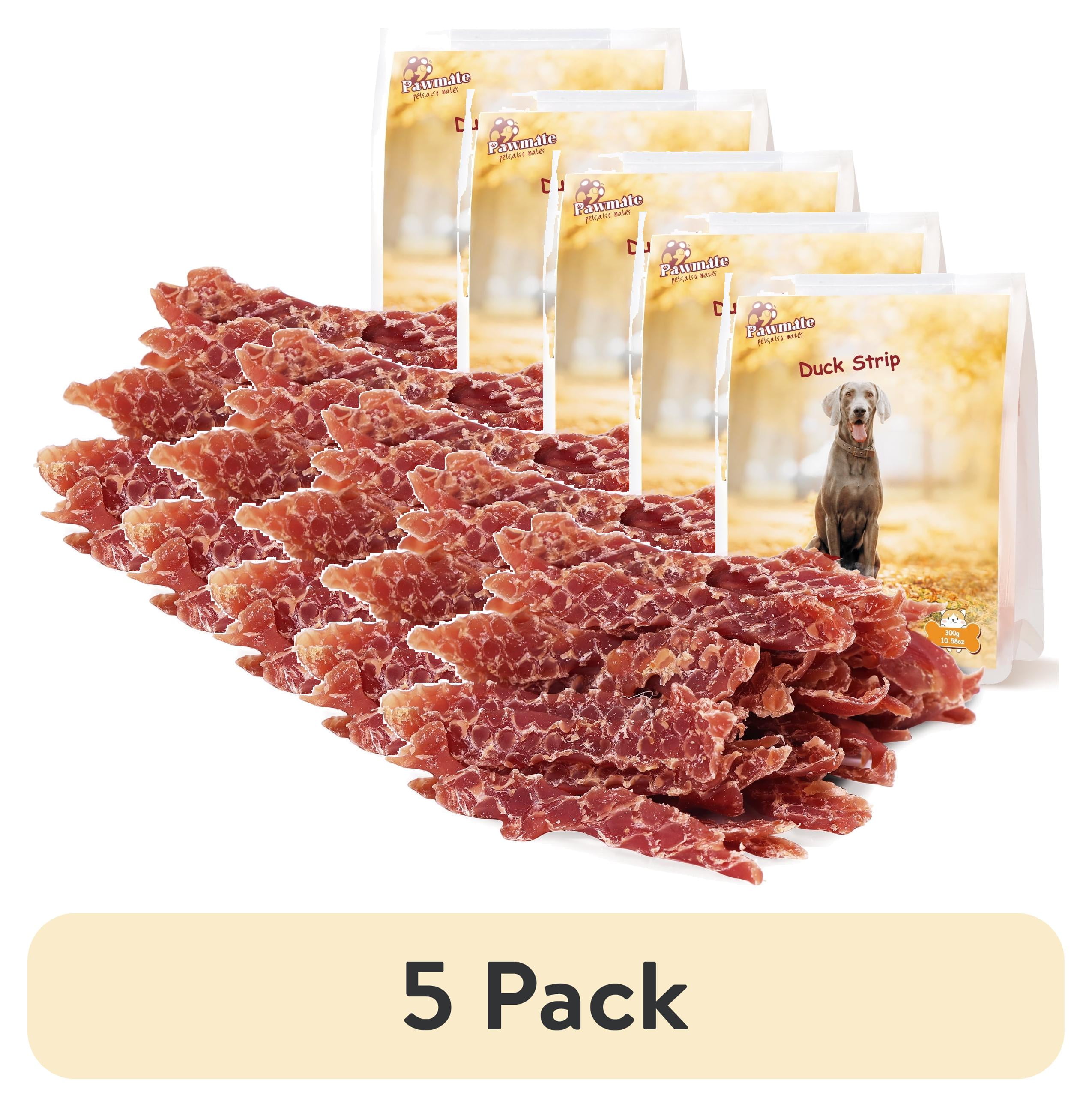 (5 pack) Pawmate Duck Jerky Dog Treats, Premium Jerky Healthy Snacks ...