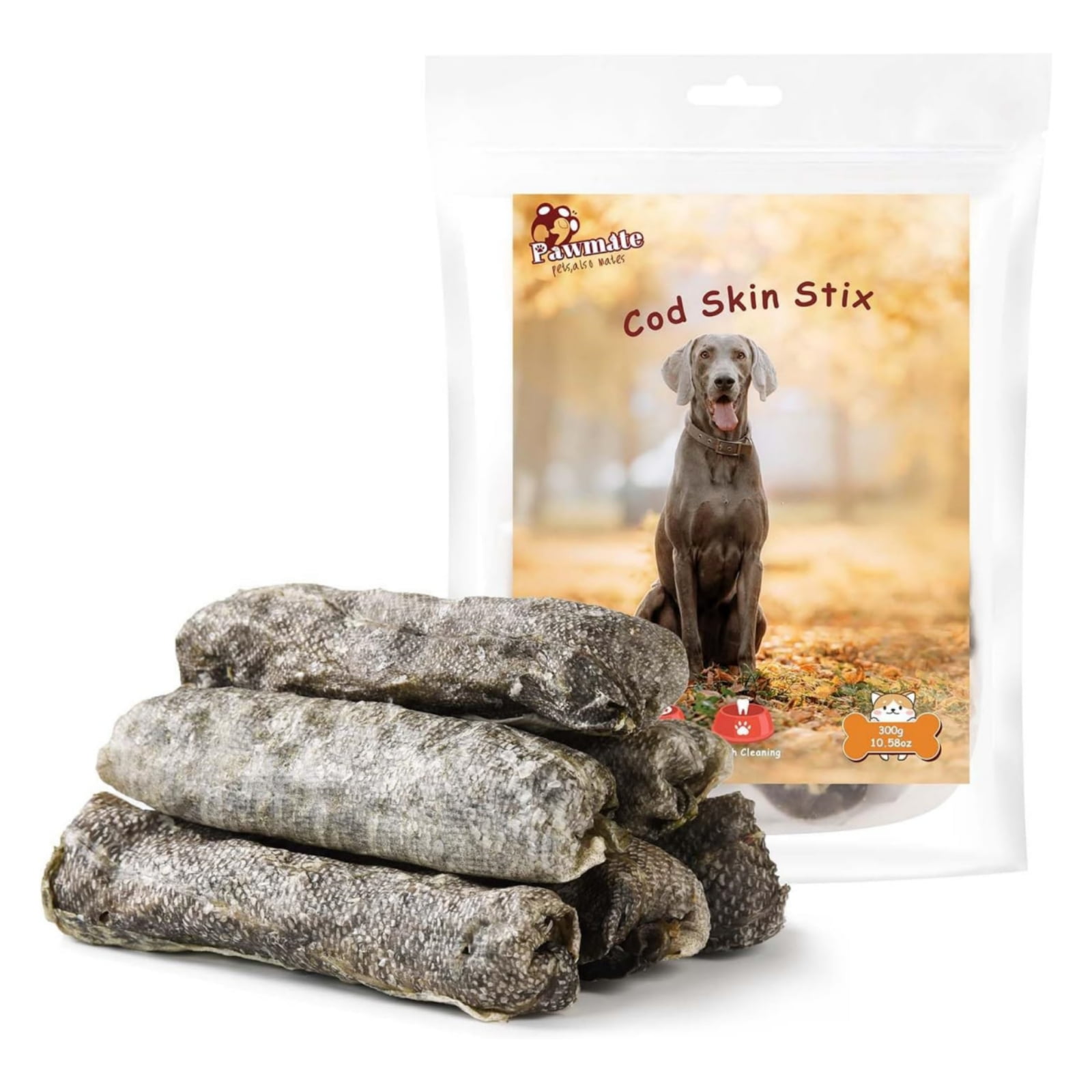 Pawmate Natura Fish Rawhide Dog Treats, Premium Cod Skin Sticks, for ...